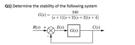 Solved Q1 Determine The Stability Of The Following System Chegg Com