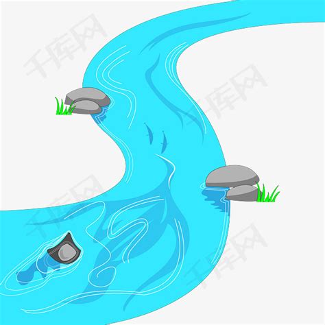 矢量卡通河流素材图片免费下载 千库网