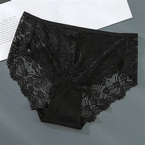 Naittoop Women Thong Breathable Briefs Lace Hollow Cotton Panties Lace