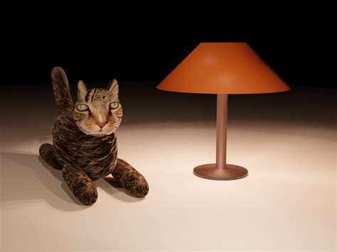 Кот с лампой 3д Пикабу