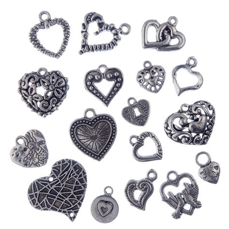 Pendenti Mix A Cuore In Sile Tibetano Color Argento Misure Varie 240
