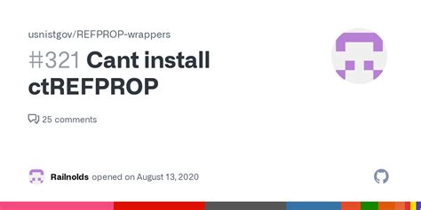 cant install ctrefprop · issue 321 · usnistgov refprop wrappers · github