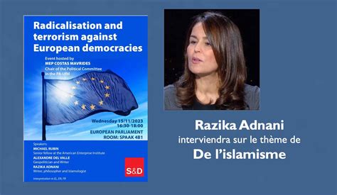 Parlement européen Conférence de Razika Adnani De lislamisme Razika Adnani