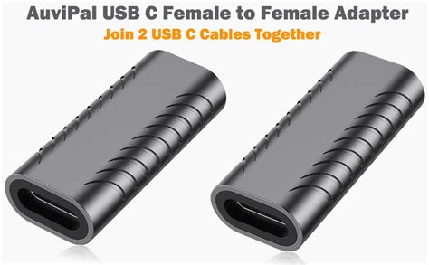 Auvipal Usb C Coupler 2 Pack Usb Type C Female To Female Adapter Extender Support