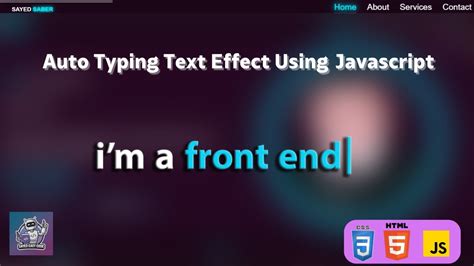 Auto Typing Text Effect Using Javascript Youtube