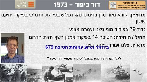 גיורא נאור סרן בדימוס נהג נגמש בפלוגת חרמש גדוד 79 בפיקוד מוני ניצני ועמרם מצנע מלחמת יום