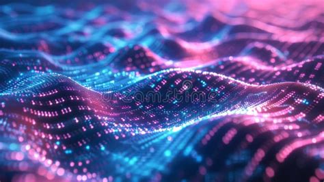 Abstract Digital Waveform With Glowing Dots Stock Illustration Illustration Of Design Glowing
