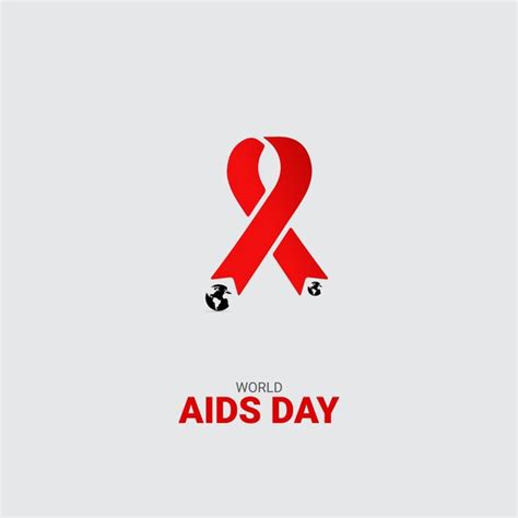 Día mundial del sida cinta roja y fondo blanco roto del mundo vector gratis Vector Premium