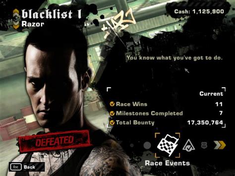 NFS Most Wanted Save Files Blacklist 1st With All Rival Cars My E