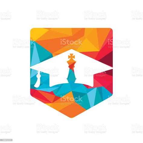 졸업 체스 기사 벡터 로고 디자인 교육 전략 벡터 로고 개념 Championship에 대한 스톡 벡터 아트 및 기타 이미지
