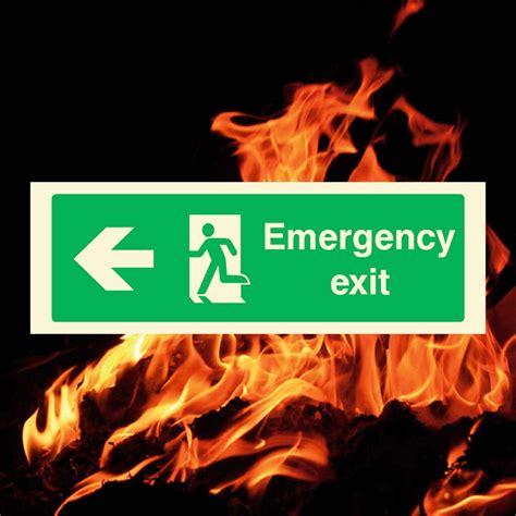 Emergency Exit Sign Left Arrow