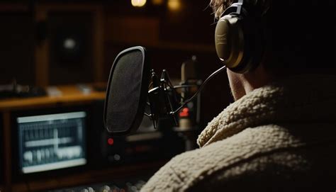 Premium Photo Microphone And Pop Filter Arrangement Closeup Man Speaking At Radio