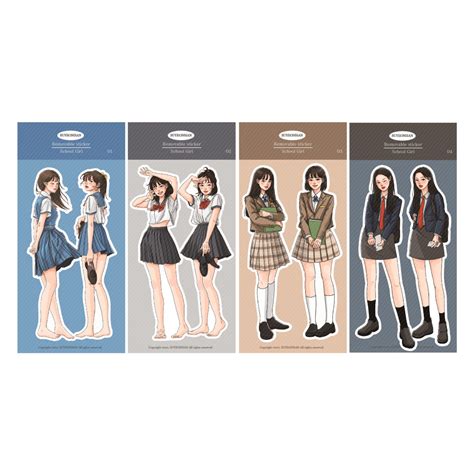 수연한 수연한 스쿨걸 리무버블 스티커 위시버킷