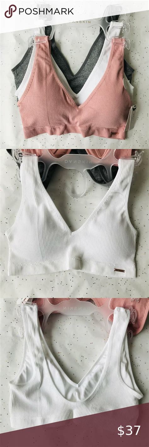 Danskin Intimates All Day Comfort Bras Removable Pads 3 Set Size L