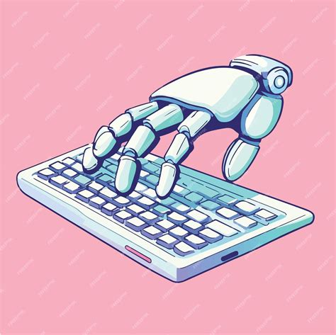 Charming Vector Robot Hand Typing On Keyboard Vector Illustration Premium Ai Generated Vector