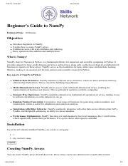 A Beginner S Guide To NumPy Introduction Array Creation And Course Hero