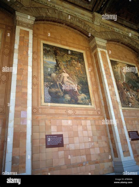 Detail Of Classical Style Paintings Adorning The Spa Buildings In The