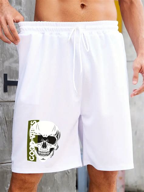 Plus Size Mens Mesh Shorts Skull Print Loose Pants Casual Temu Australia