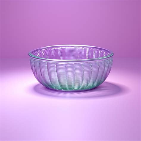 Premium Photo A Glass Bowl On A Purple Background