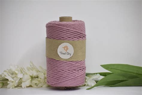 Single Ply 3mm Premium Macrame Cotton Thread Mauve