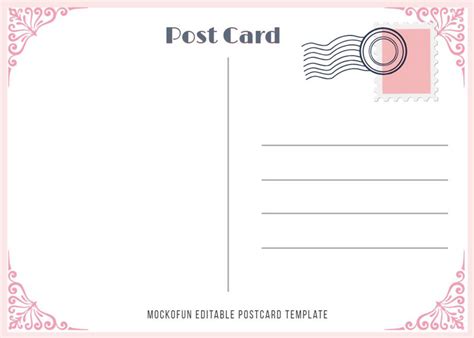 Postcard Template Mockofun Worksheets Library