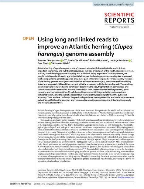 Pdf Using Long And Linked Reads To Improve An Atlantic Herring