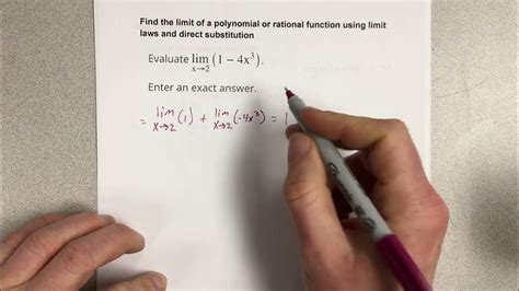 Find The Limit Of A Polynomial Or Rational Function Using Limit Laws