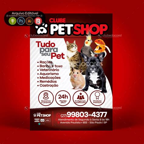 Pet Shop Veterinario Panfleto Flyer Folder 04 Clube Do Corel