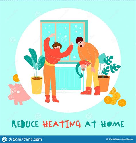 High Utility Bills Concept Reduce Heating At Home Stock Vector