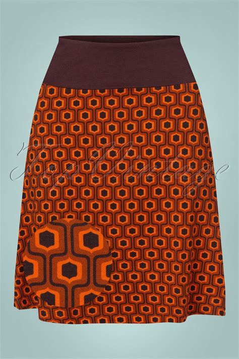 Lalamour 70s Pensy Retro A Line Skirt In Brown And Umbre Shop At