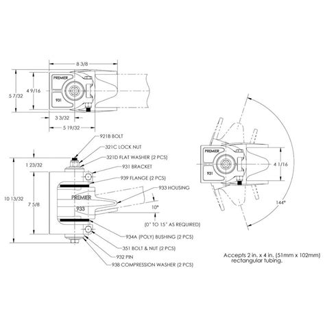 930a Hinge Assembly By Premier Manufacturing Raneys Truck Parts