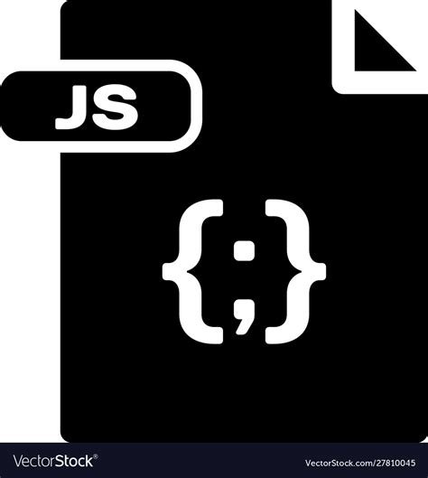 Black Js File Document Download Button Icon Vector Image