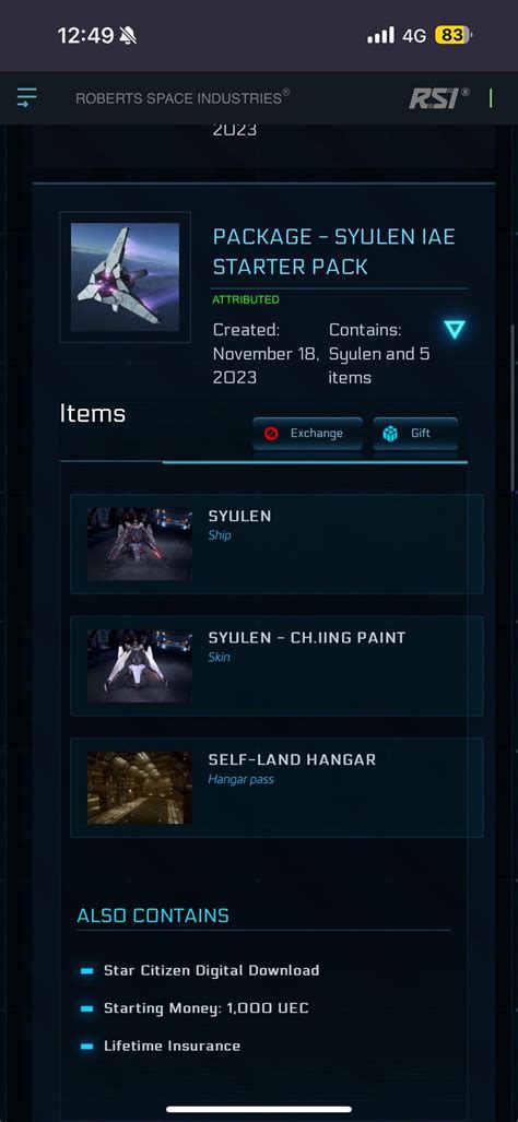[wts] Lti Syulen Starter Pack R Starcitizen Trades