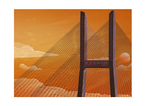 麦砚岛—插画打卡武汉大桥插画艺术插画麦石百谷原创作品 站酷zcool