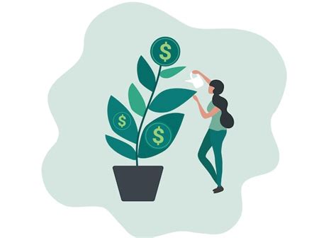 Concepto de crecimiento de la inversión financiera empresario regando