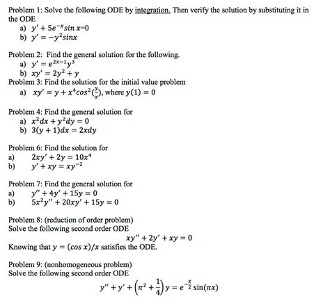 solved problem 1 solve the following ode by integration