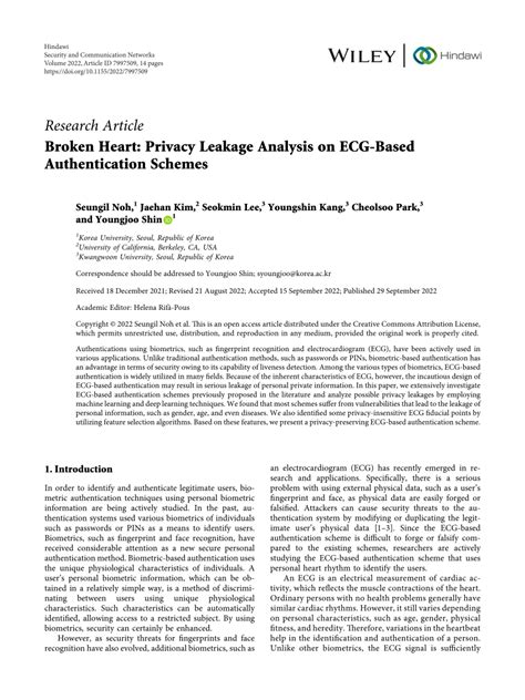 Pdf Broken Heart Privacy Leakage Analysis On Ecg Based