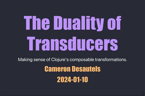 The Duality Of Transducers Speaker Deck