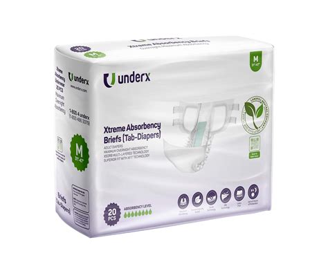 Underx Tabbed Disposable Briefs For Adult Overnight Comfort Xtreme