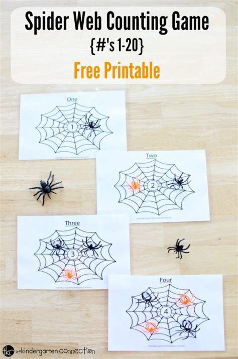 Spider Web Counting Game Halloween Preschool Halloween Kindergarten Halloween Math