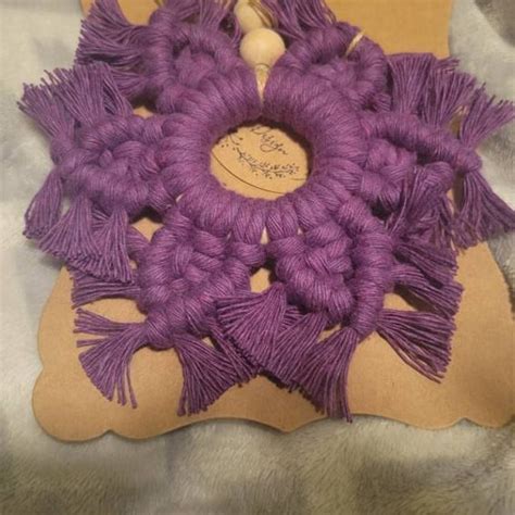 macrame snowflake ornament etsy