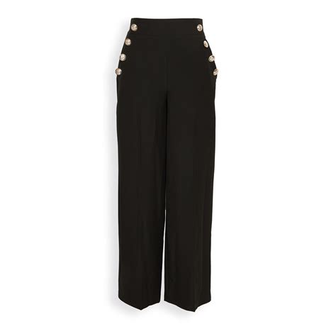 Black Button Detail Pants 3129736 Truworths
