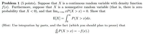 solved problem 1 5 points suppose that x is a continuous random