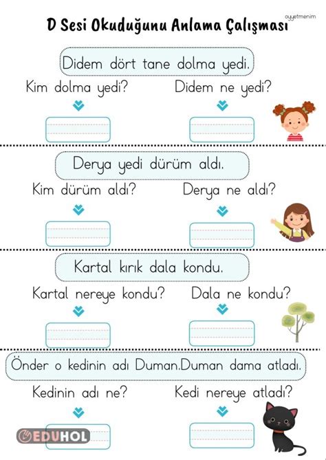 D Sesi Okuduğunu Anlama Eduhol Ders Videoları İzle Online Test Çöz Etkinlik İndir