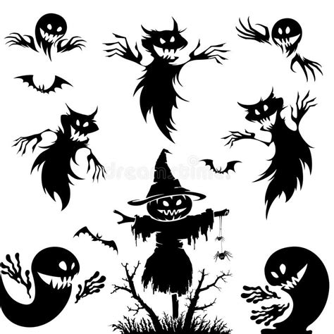 Insieme Di Halloween Zucca Scopa Fantasma Come Gli Elementi Per Halloween Progettano