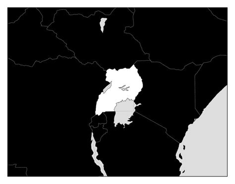 ウガンダのフリー素材地図 世界地図