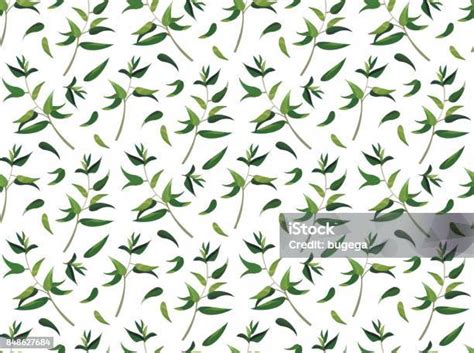손으로 그린 수채화 스타일 식물 유 분기 녹색의 완벽 한 패턴 단풍 단풍 구성 벡터 일러스트 레이 션 자연 배경 포장지 색상 섬유 직물 디자인 벽지 0명에 대한 스톡 벡터