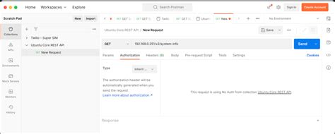 accessing ubuntu core device apis using postman device