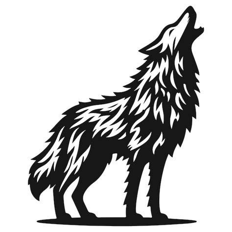 Premium Vector A Howling Wolf C