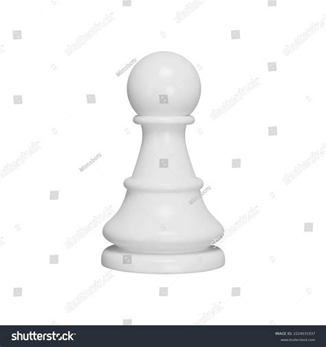 Pawn 3d Object Chess Piece White Stock Vector Royalty Free 2224031937